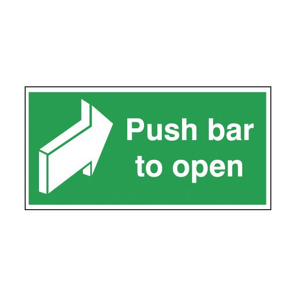 Signage Push Bar To Open Rigid 300 x 200mm*