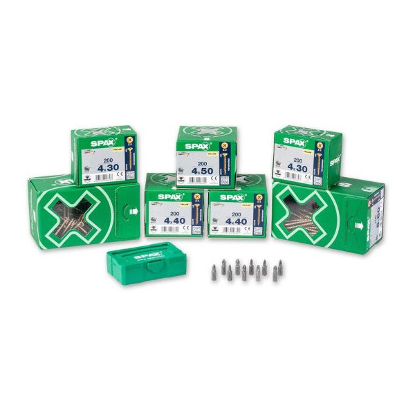 SPAX Screw Trade Pack And Case 1300 Piece Incl S/Dvr Bits*