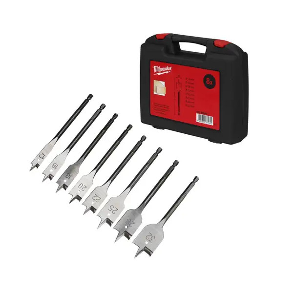 Milwaukee Flat Wood Bit Set 8pc*