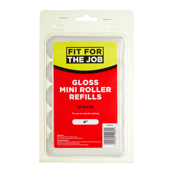 Paint Roller Mini Gloss Refil (Pk10) 4" / 100mm*