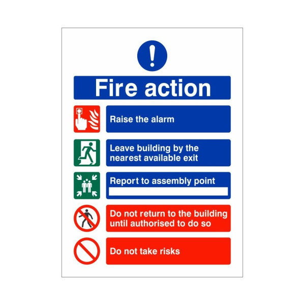 Signage Fire Action Procedure Rigid 200 x 300mm*