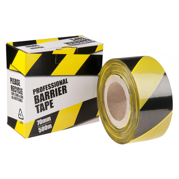 Tape Barrier Non Adhesive Black / Yellow (500m)*