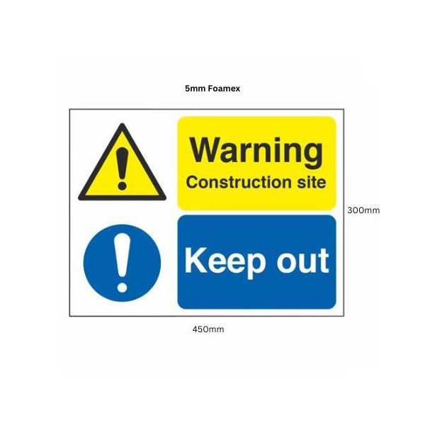5mm Foamex Sign 450 x 300mm Warning Keep Out*