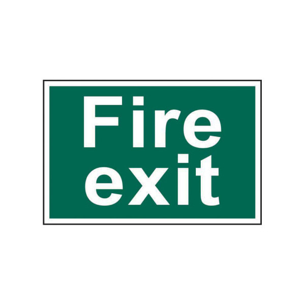 Signage Fire Exit (Text Only) Rigid 300 x 200mm*